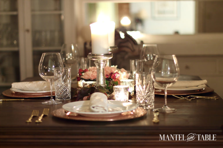 Copper & Candlelight - How to Create a Warm Fall Table Setting - Mantel ...