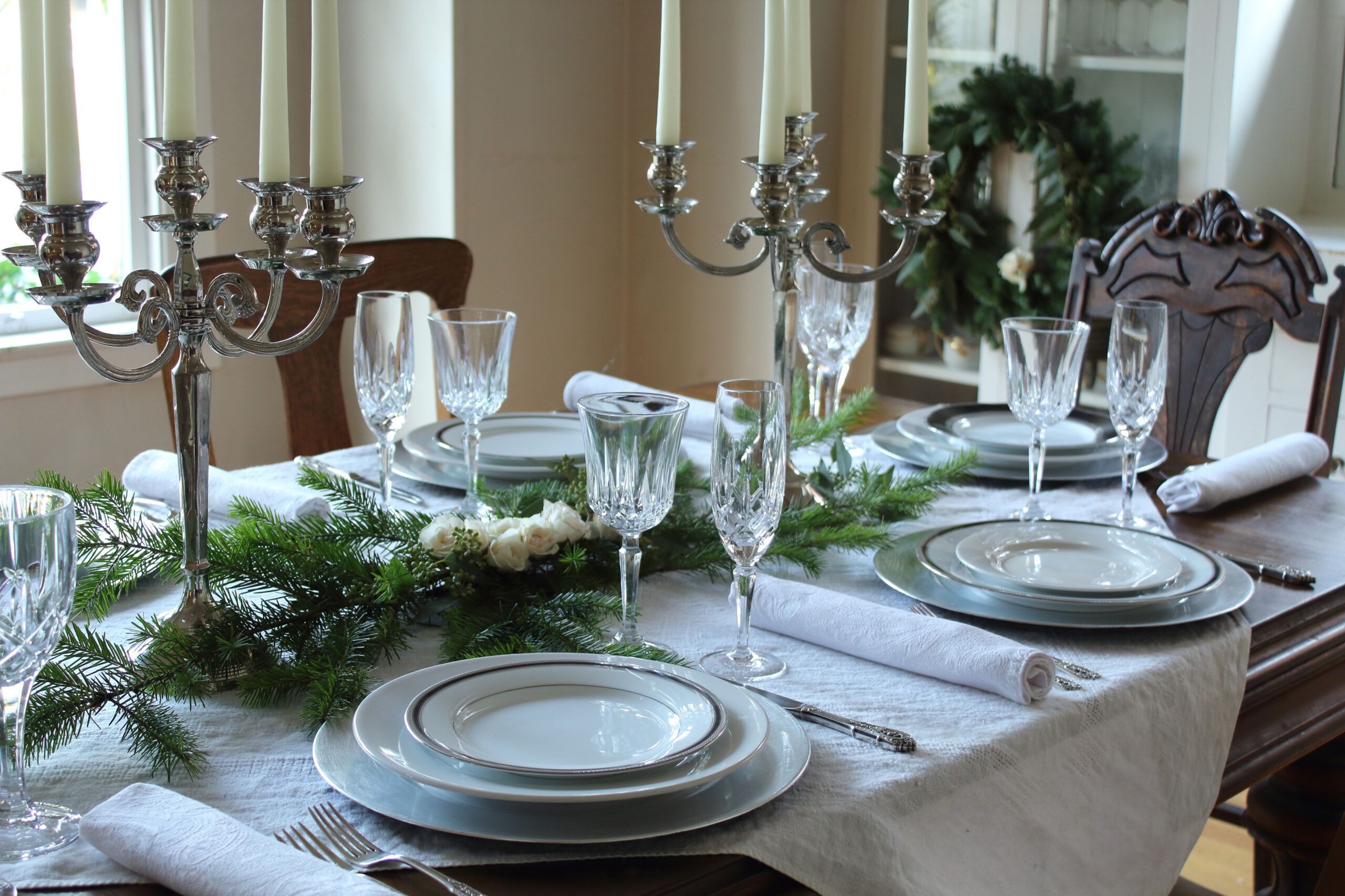 Luxurious Snowy White, Sparkling Crystal, & Evergreens Combine for a ...