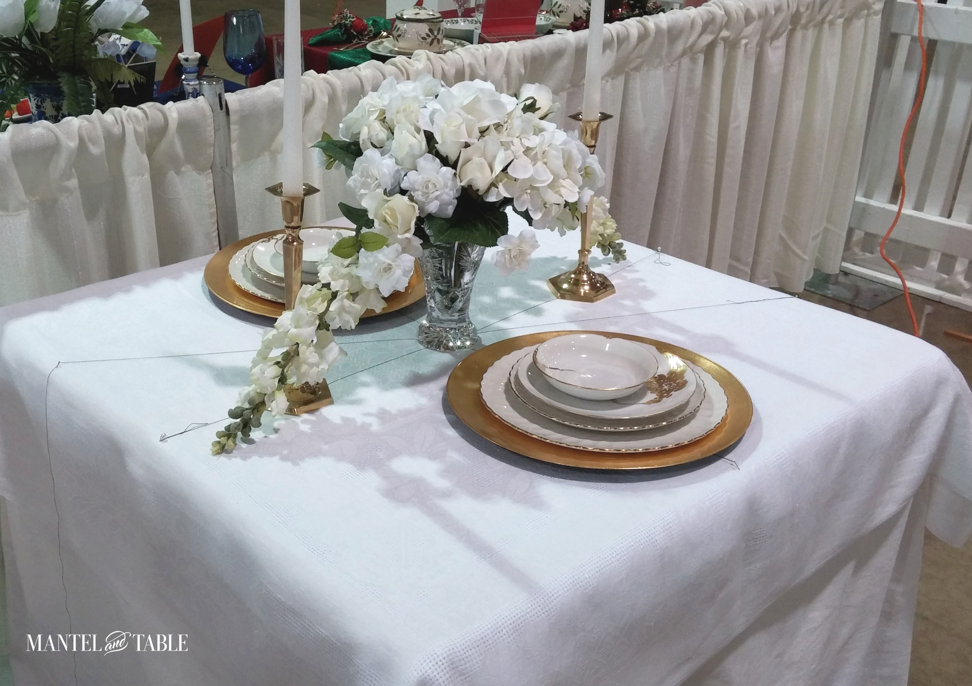 State Fair Tablescape Competition #2 - Setup - Mantel and Table