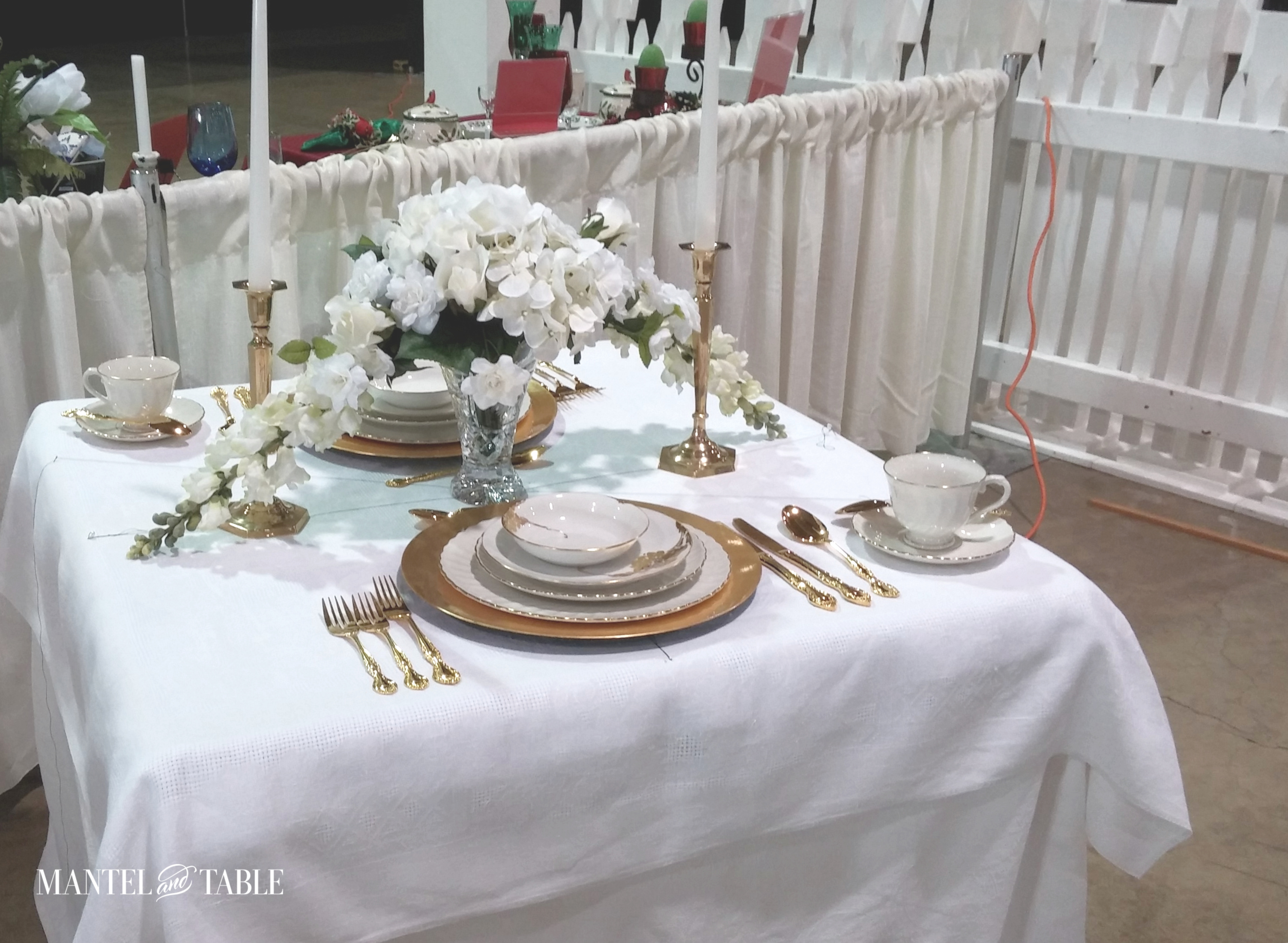State Fair Tablescape Competition #2 - Setup - Mantel and Table