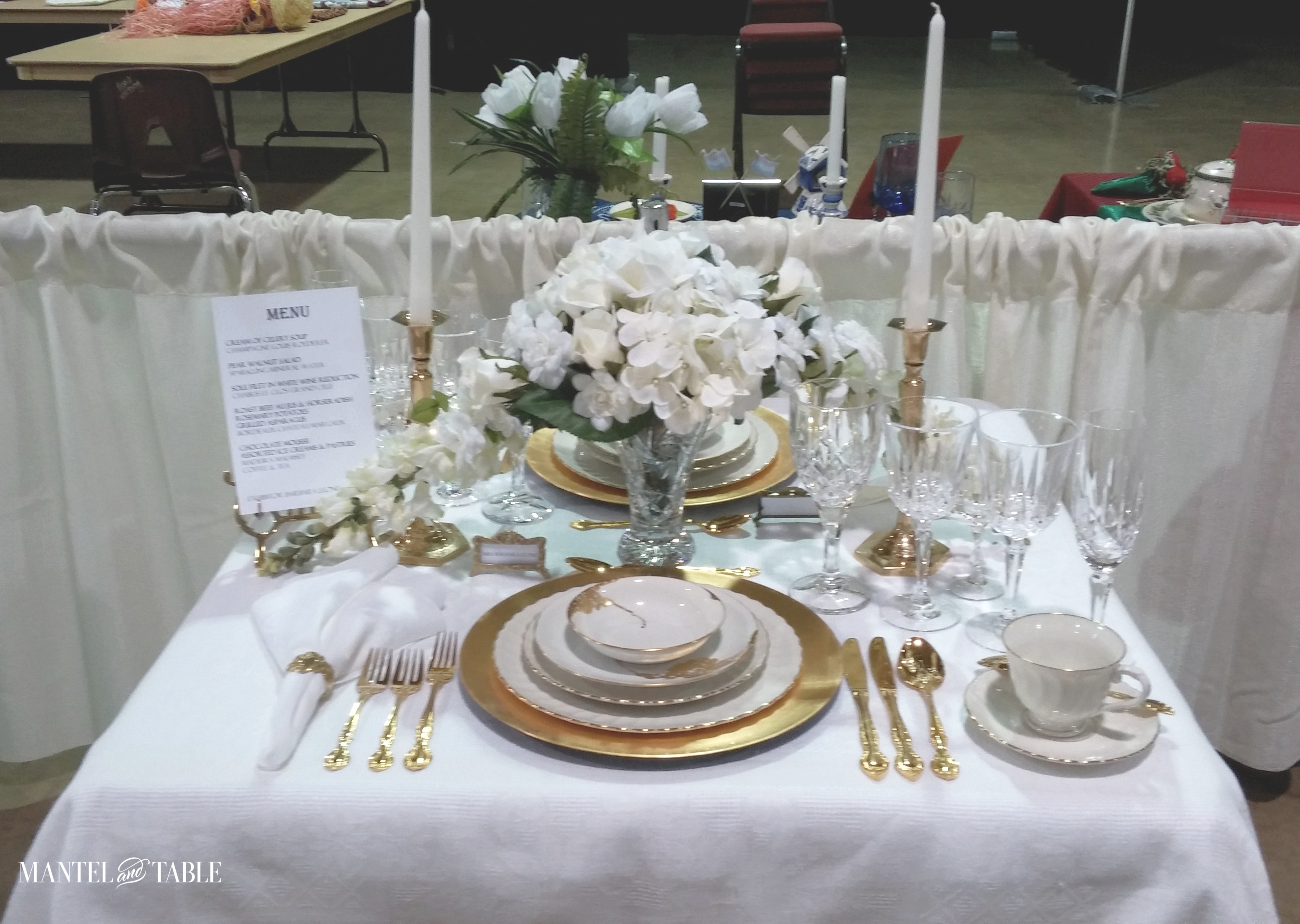 State Fair Tablescape Competition #2 - Setup - Mantel and Table