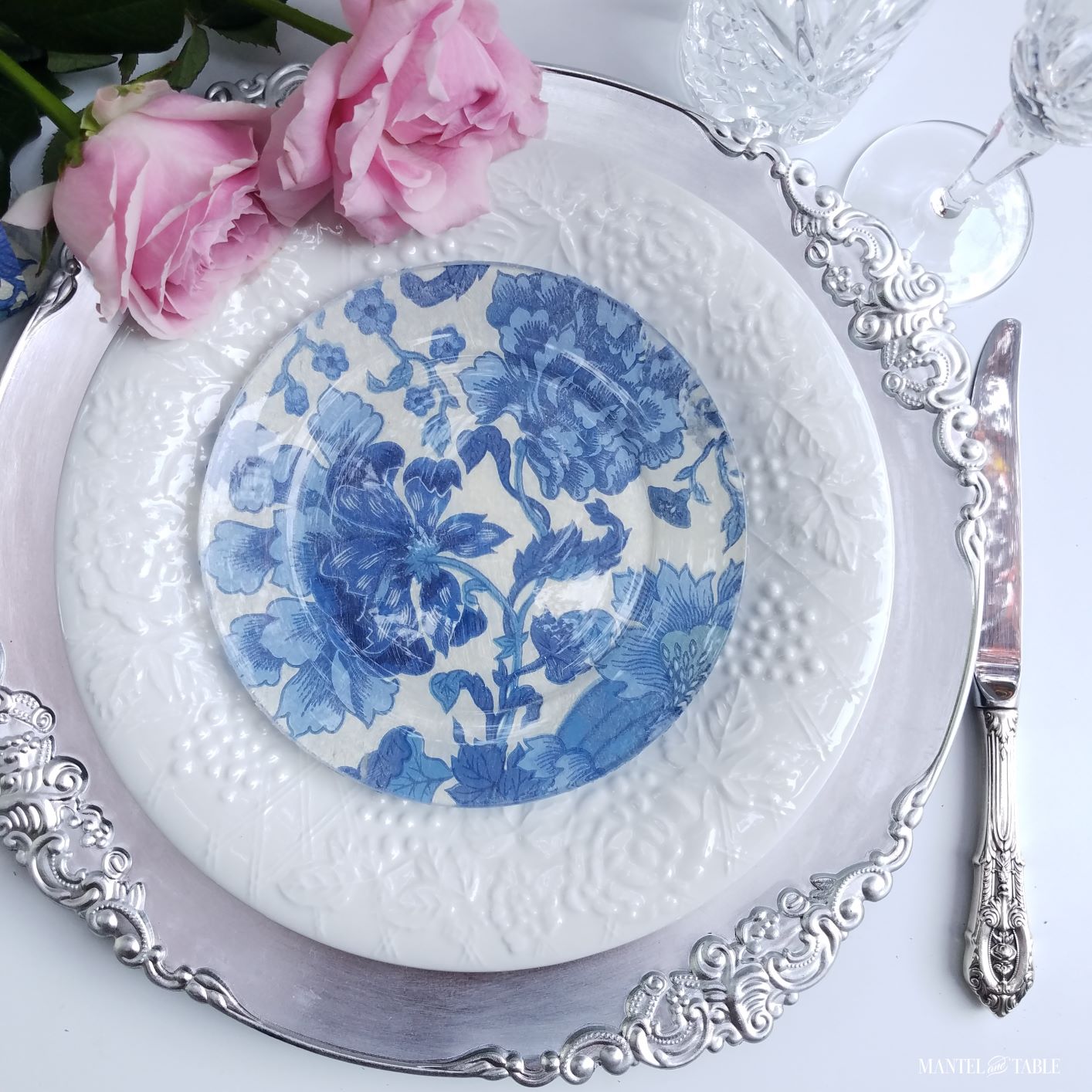 A Beautiful DIY Plate Using A Napkin ~ 7 Easy Steps - Mantel and Table