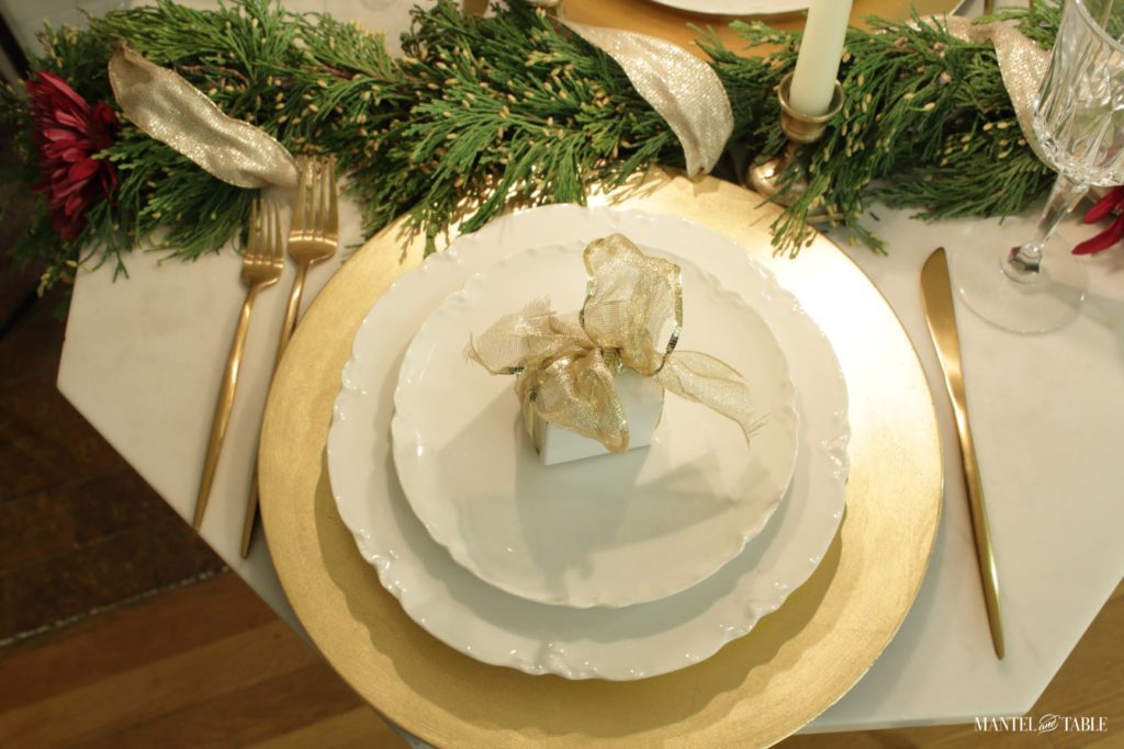 Tablescape For Two ~ How To Make it Cozy at Christmas - Mantel and Table