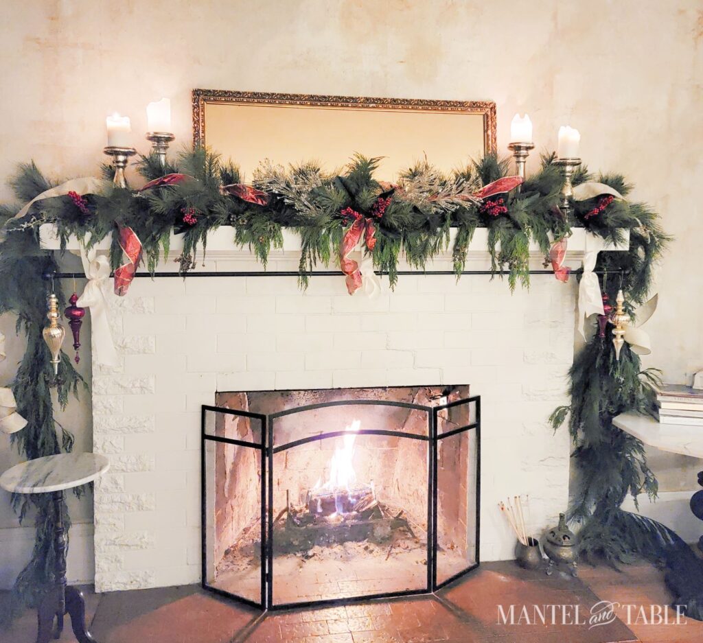 A Christmas mantel for my family - simple and beautiful - Mantel and Table