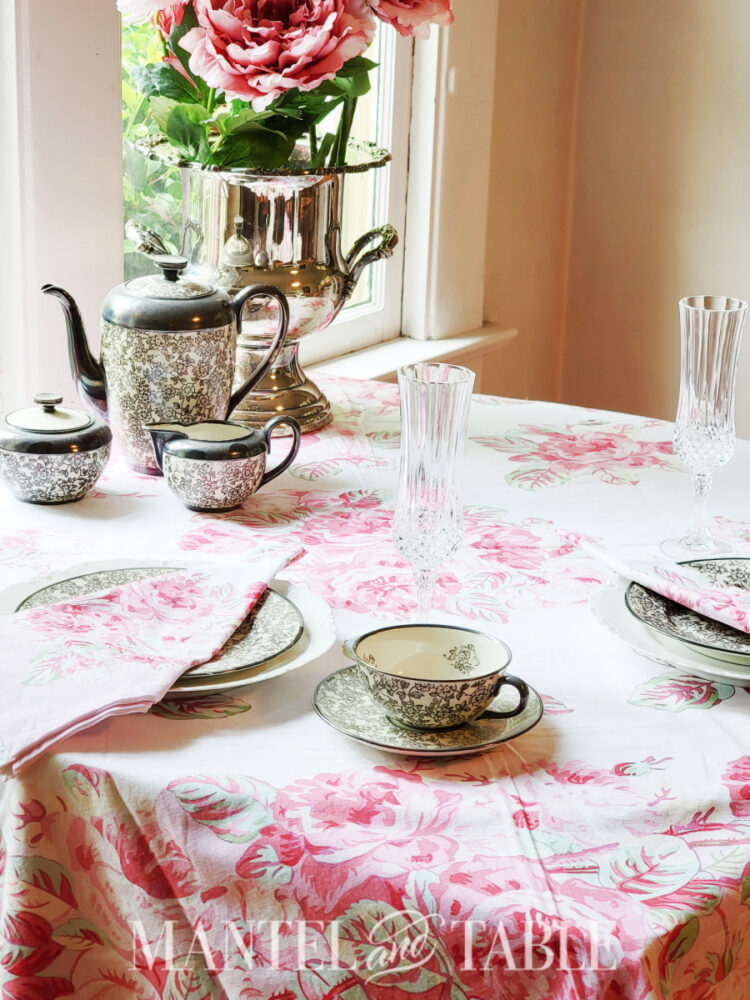 How my table got ready for the table decorating contest - Mantel and Table