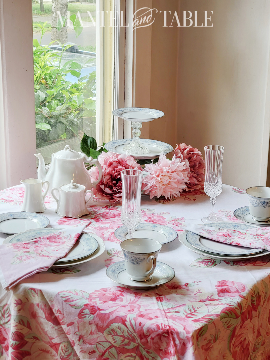 How my table got ready for the table decorating contest - Mantel and Table