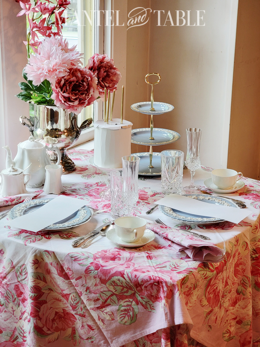 How my table got ready for the table decorating contest - Mantel and Table