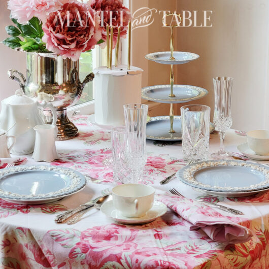 How my table got ready for the table decorating contest - Mantel and Table