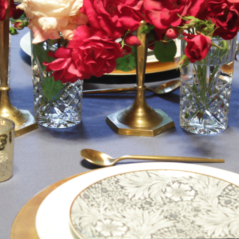 A Simple and Elegant Red White and Blue Table Setting - Mantel and Table