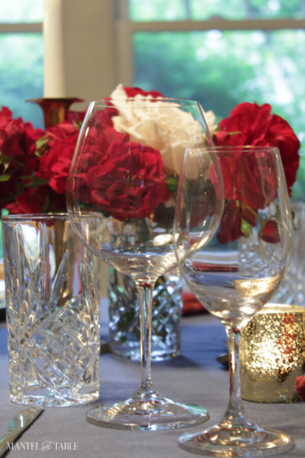 A Simple and Elegant Red White and Blue Table Setting - Mantel and Table