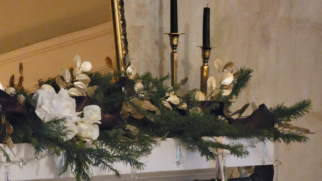 Gold and Brown Mantel Elegance for a Beautiful Holiday - Mantel and Table
