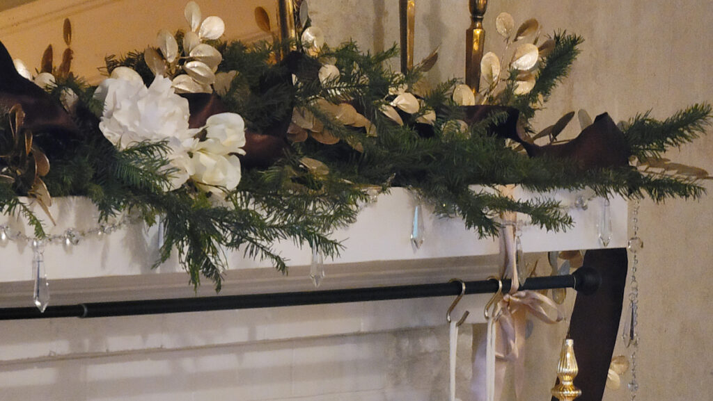 Gold and Brown Mantel Elegance for a Beautiful Holiday - Mantel and Table