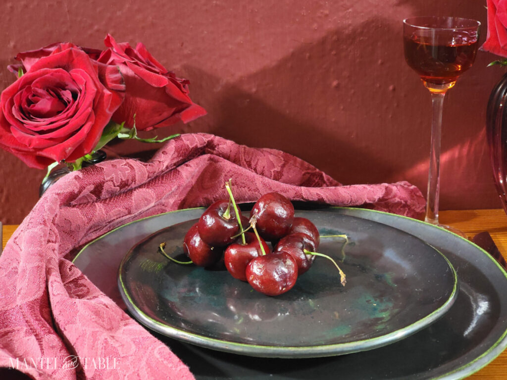 Dark Cherry Red Table Setting - How To Make It Beautiful! - Mantel and ...