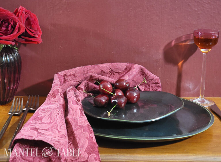 Dark Cherry Red Table Setting - How To Make It Beautiful! - Mantel and ...