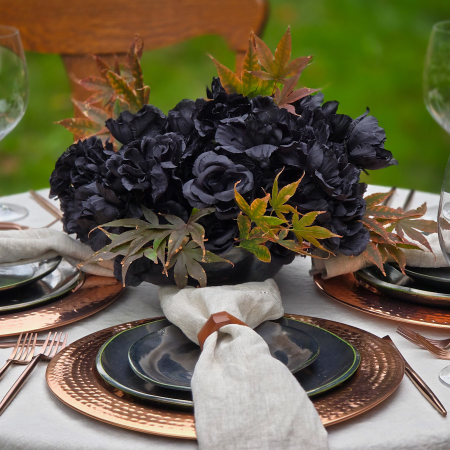 A Copper and Black Tablescape: Beautiful Fall Style - Mantel and Table